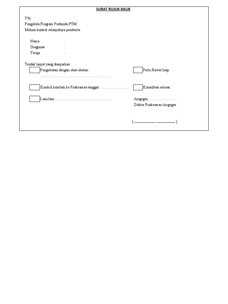 Lembar Rujukan Balik | PDF