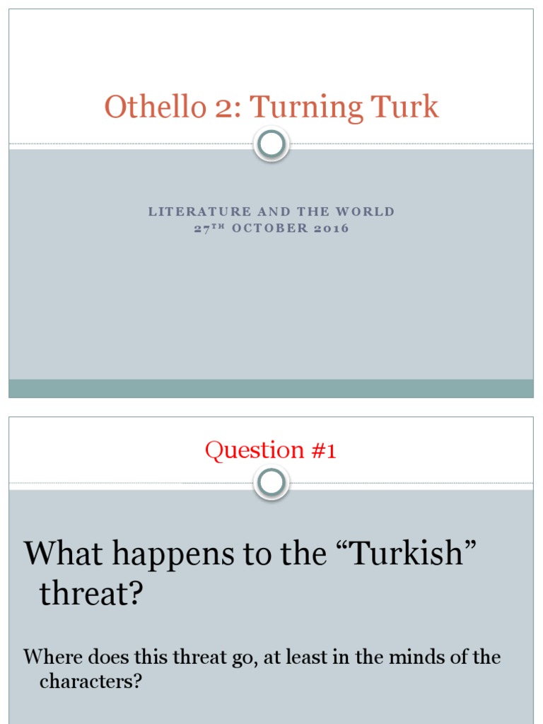 Week 8, Class 15 Othello 2 | PDF | Iago | Othello