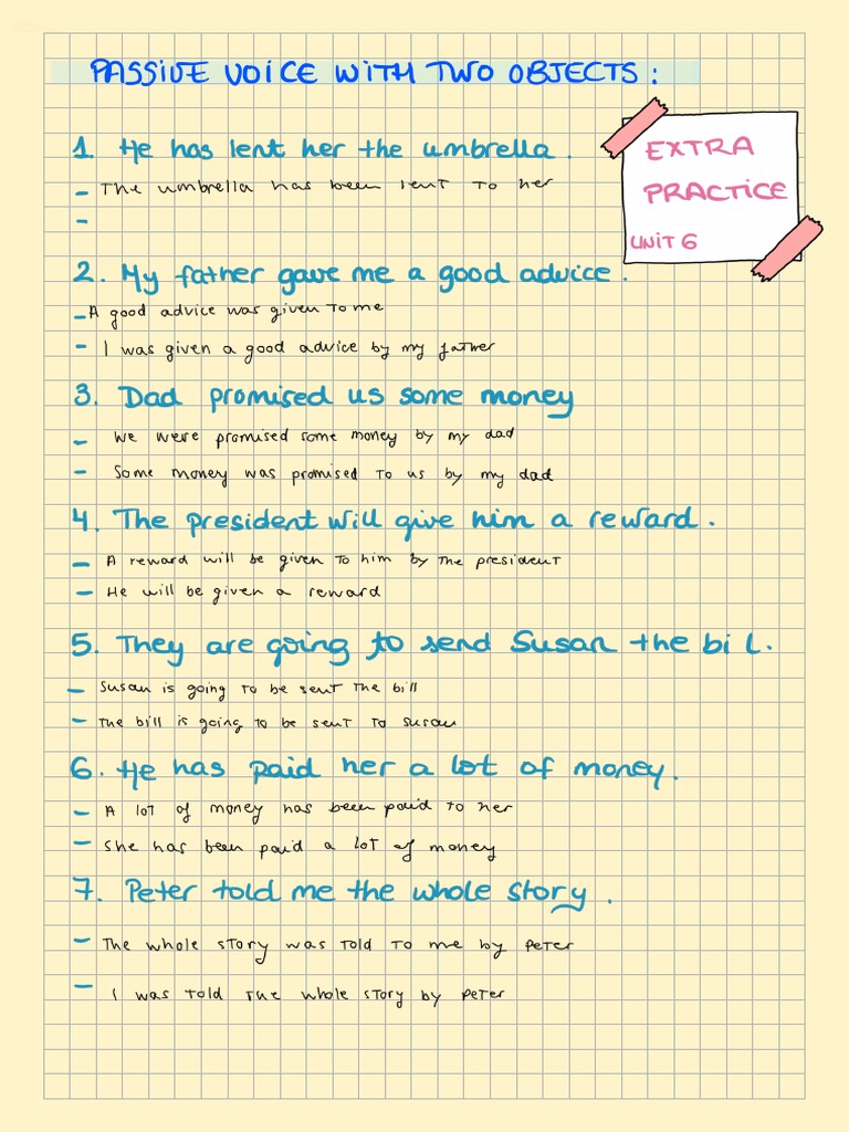Passive Voice With Two Objects | PDF