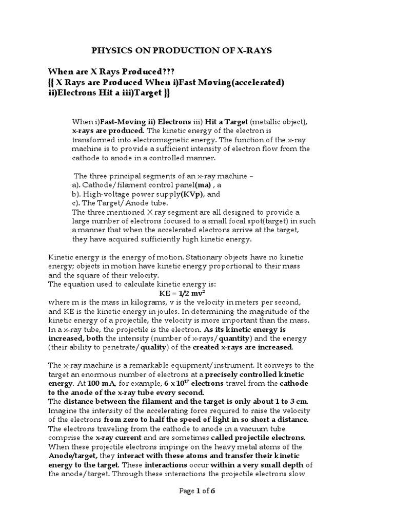 X Rays Production =2 Sources =Sess 5.docx | PDF