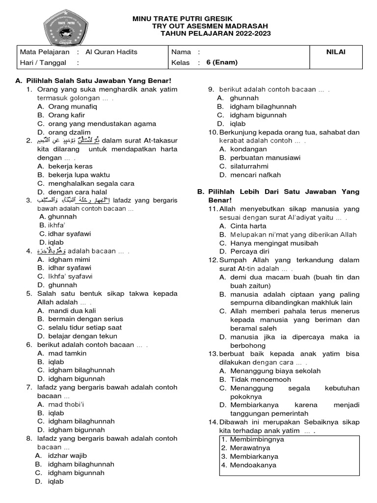 Kumpulan Soal Try Out Ambk PDF | PDF