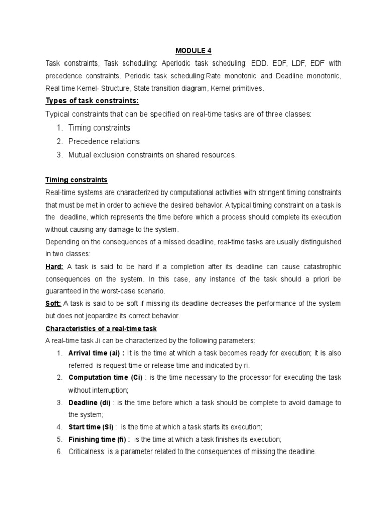 Module 4 | PDF | Real Time Computing | Scheduling (Computing)