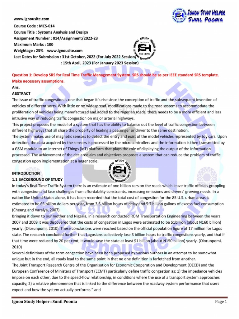 MCS-014 (2022-23) Solved Assignment | PDF