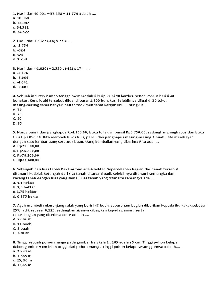 Soal KSN MTK Contoh | PDF
