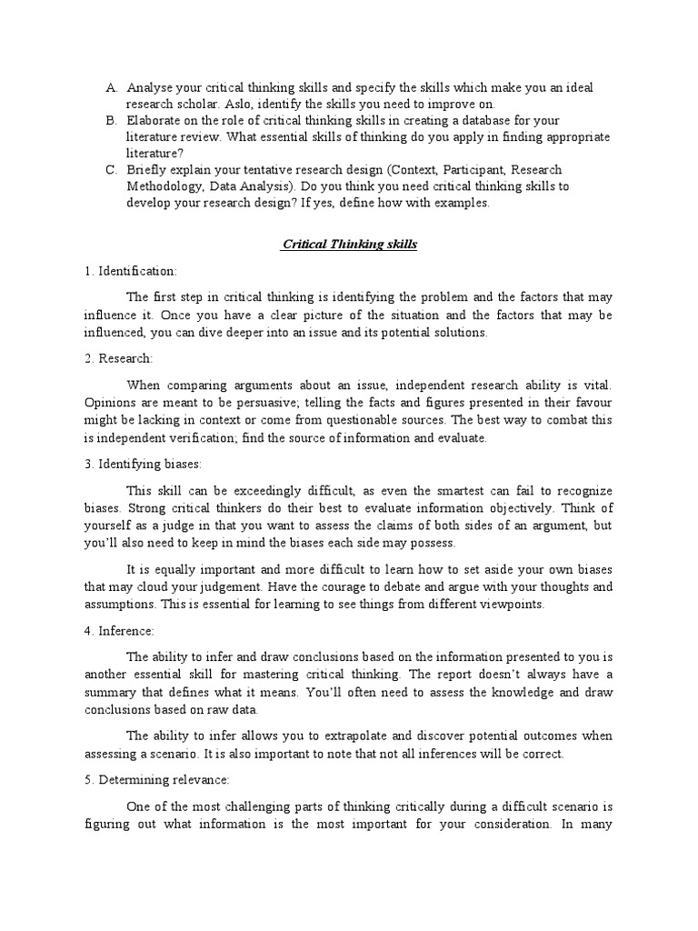 Assignment 2 | PDF | Critical Thinking | Thought