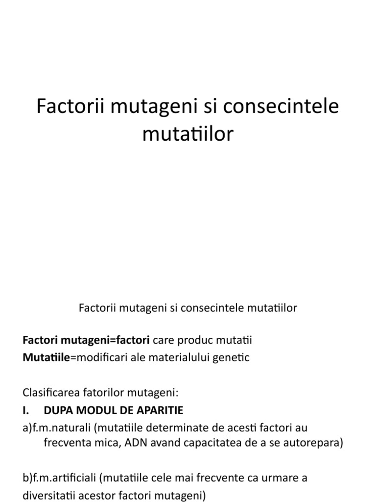 Factorii Mutageni Si Consecintele Mutatiilor (2) | PDF