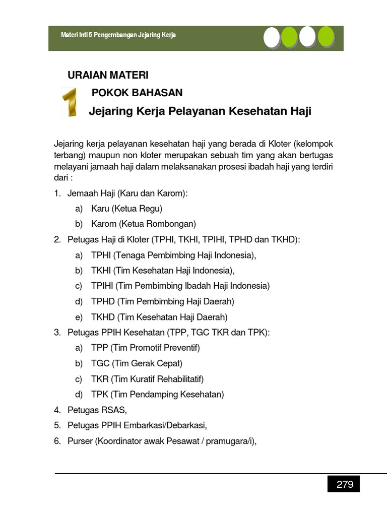MI.5 - Uraian Jejaring Kerja - Modul TKHI | PDF