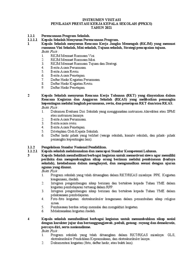 Instrumen Visitasi PPKKS 2021 | PDF