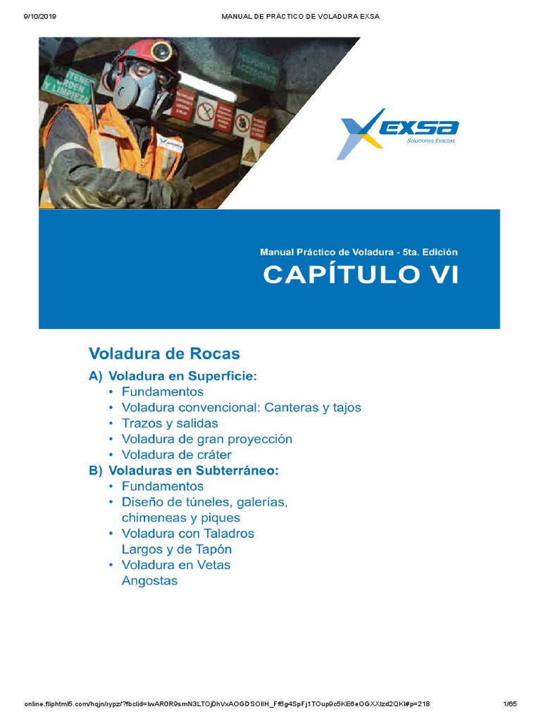 Manual de Práctico de Voladura Exsa - Capitulo Vi | PDF