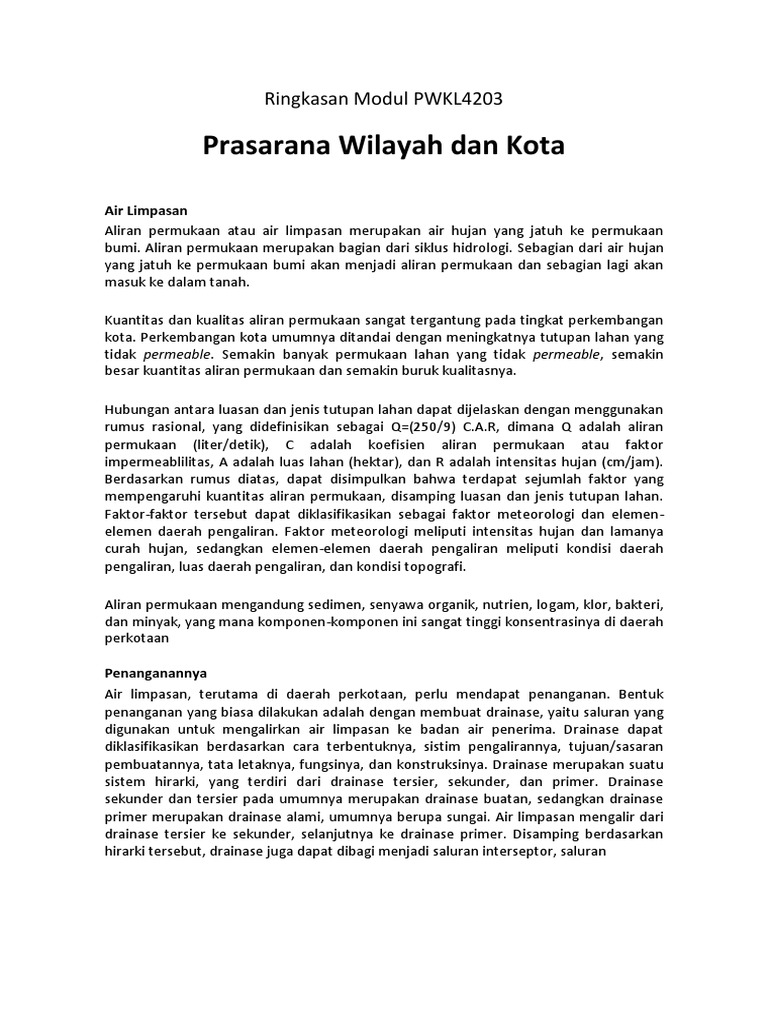 Ringkasan Modul Air - Limpasan | PDF