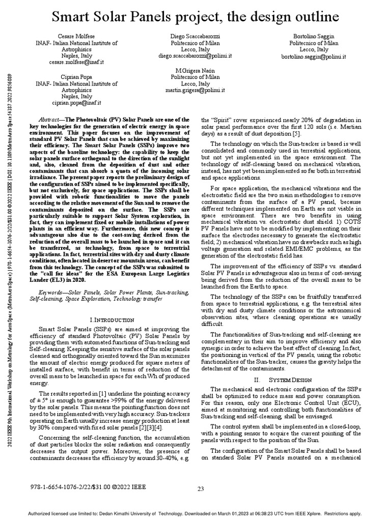 Smart_Solar_Panels_project_the_design_outline | PDF | Photovoltaics ...