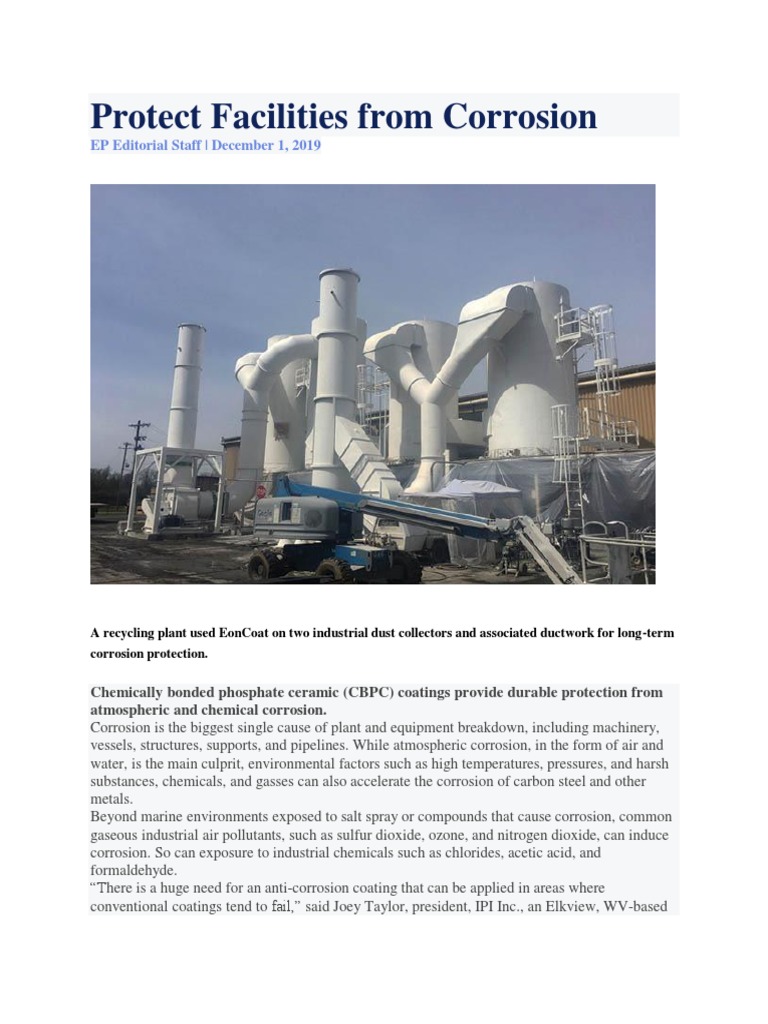 EONCOAT Protect Facilities From Corrosion | PDF | Corrosion | Chemical ...