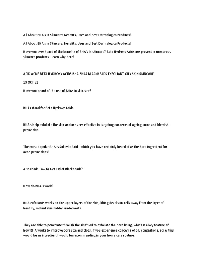 All About BHA | PDF