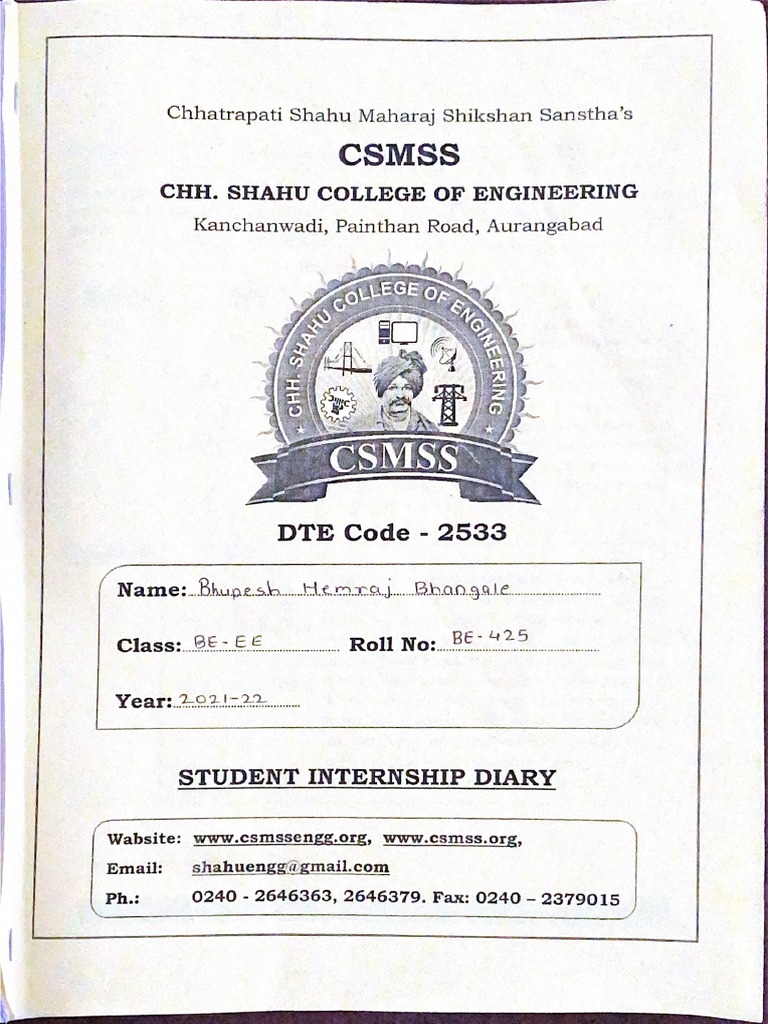 Internship Diary Pdf