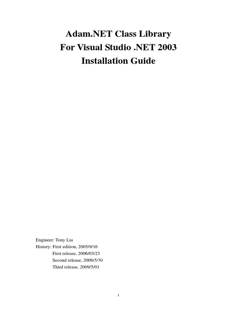 Adam.NET Library Install Guide | PDF | Library (Computing) | Microsoft ...