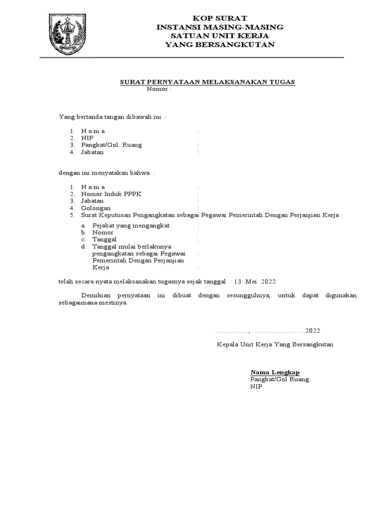 SPMT PPPK contoh | PDF