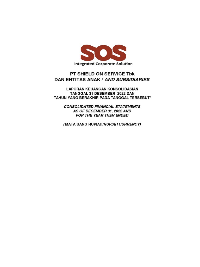 PT SHIELD ON SERVICE TBK 2022 CONSOLIDATED FINANCIAL STATEMENTS | PDF