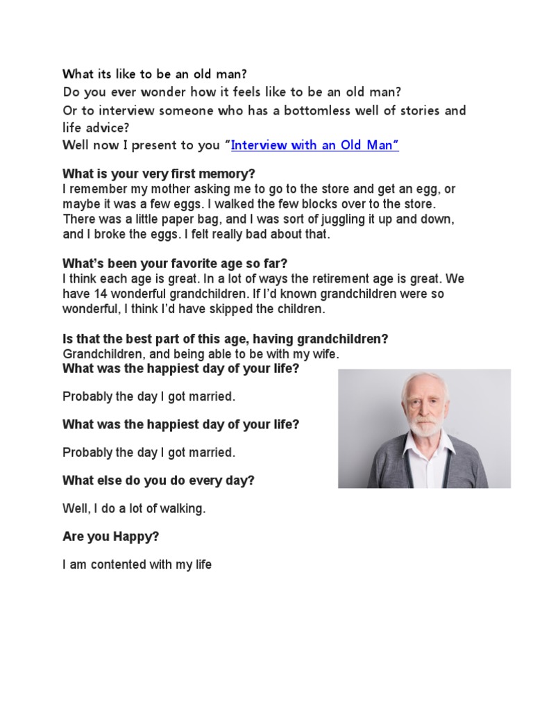 Interview with Old man | PDF