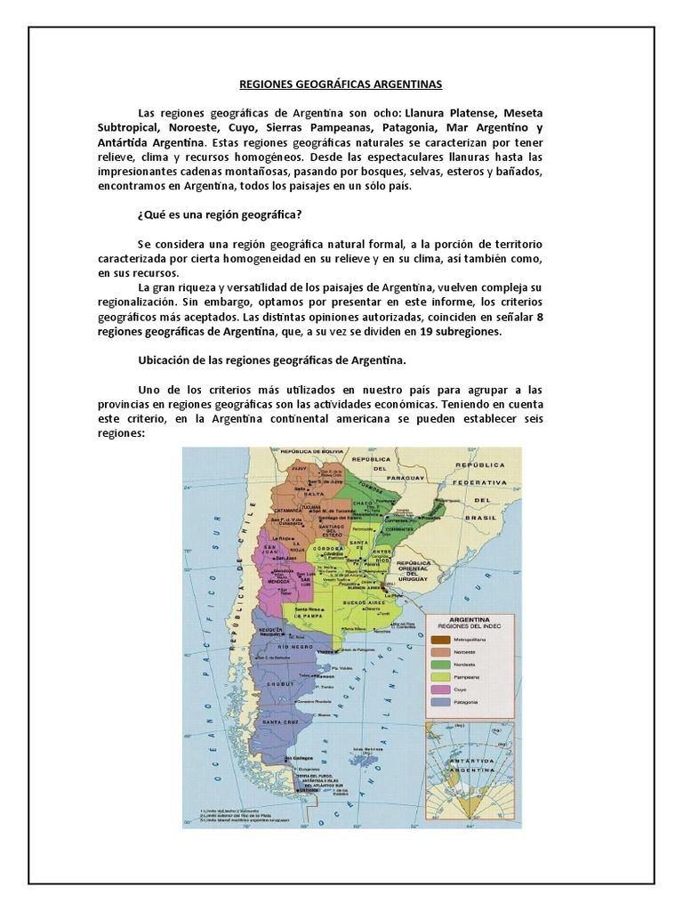 Regiones Geográficas Argentinas | PDF