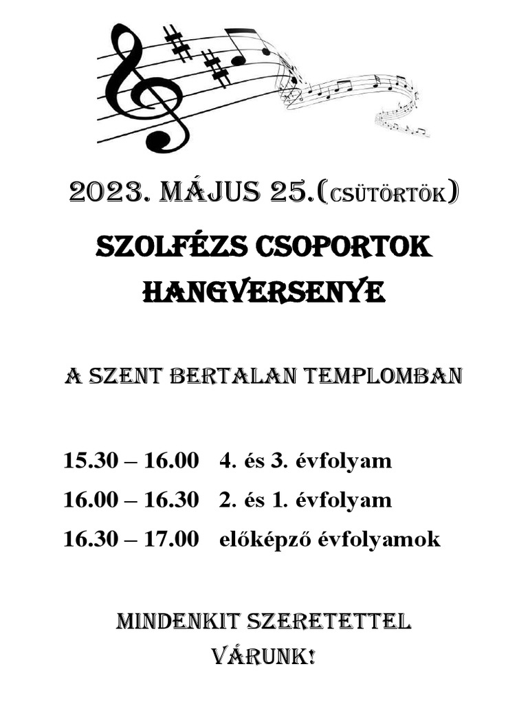 Szolfézs Hangverseny Plakát 2023 | PDF
