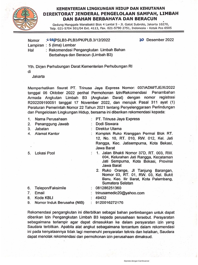 Rekom - KLHK 2022 PDF | PDF