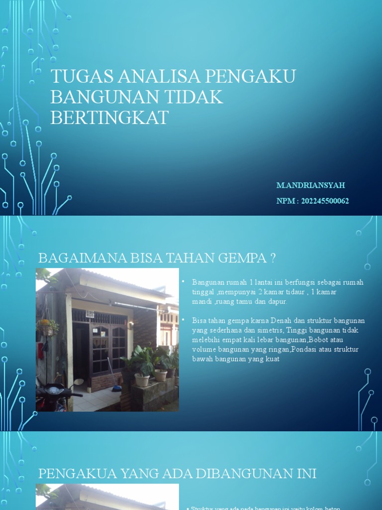 M.Andriansyah 202245500062 S2A Tugas Analisa Pengaku Bangunan Tidak Bertingkat | PDF