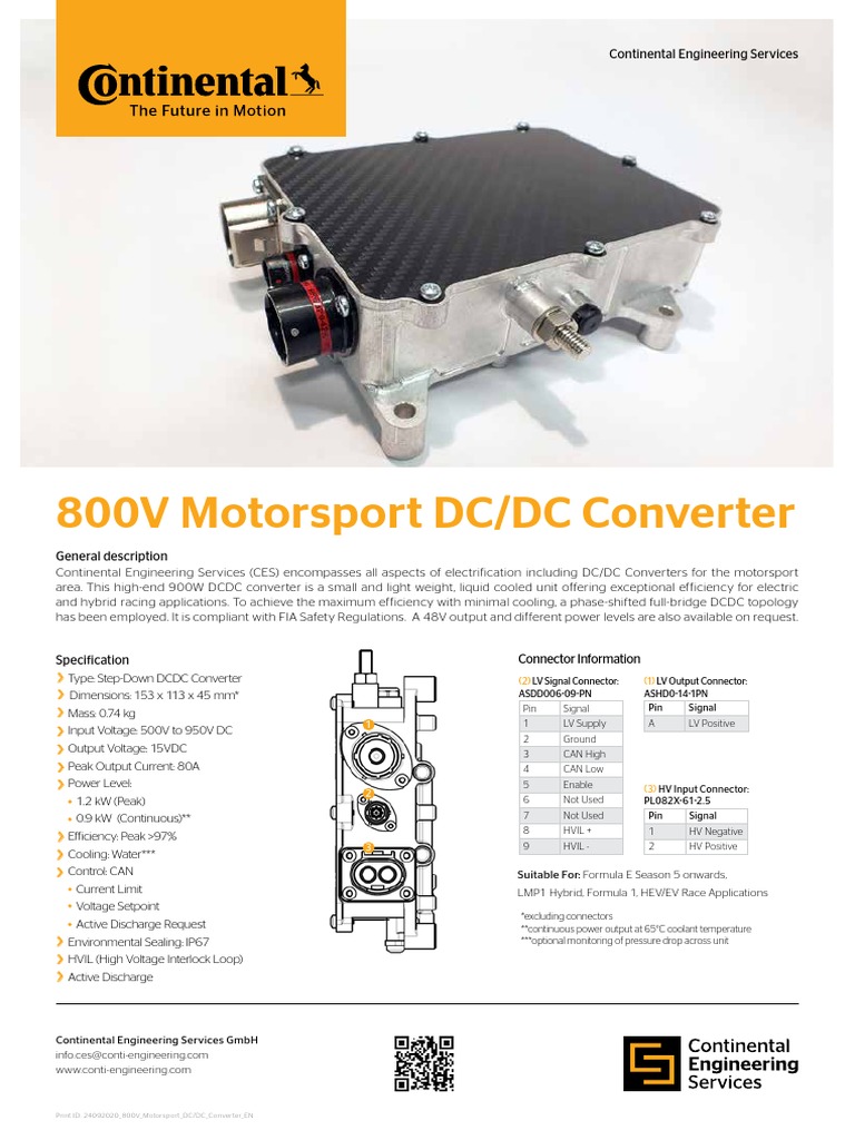 FS 800V Motorsport DC DC Converter EN WEB | PDF | Direct Current ...