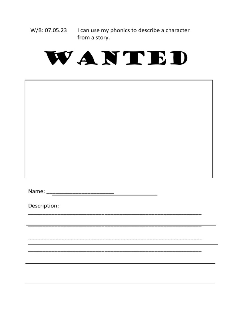 Wanted Poster Evil Pea Plus LO Templaete PDF | PDF
