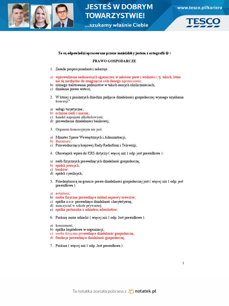 Notatek PL Pytania 1 | PDF