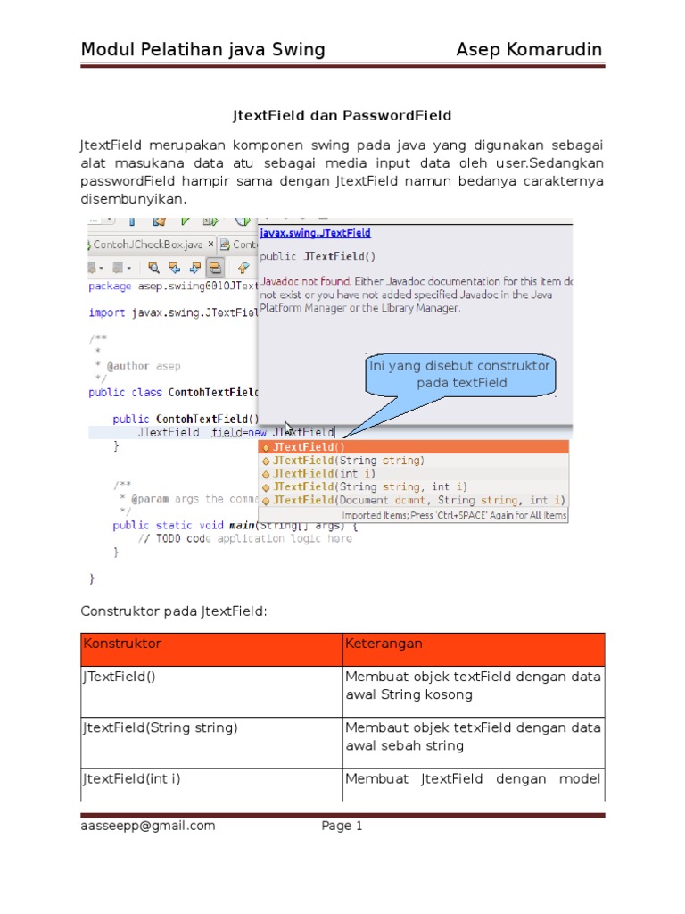 Pertemuan 6 (JTextField Dan JPassword | PDF | Komputer