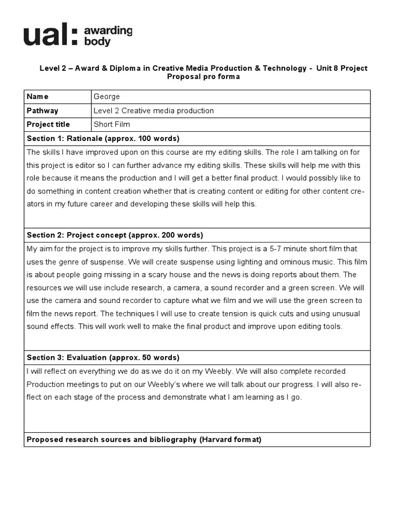 Ual Proposal Form 1 | Download Free PDF | Evaluation | Cognition