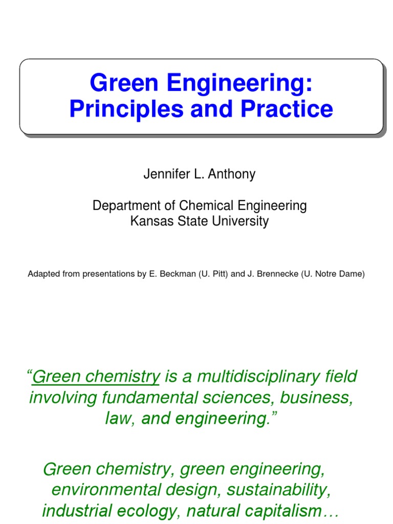 Green Engineering: Principles and Practice | PDF | Acetic Acid | Recycling