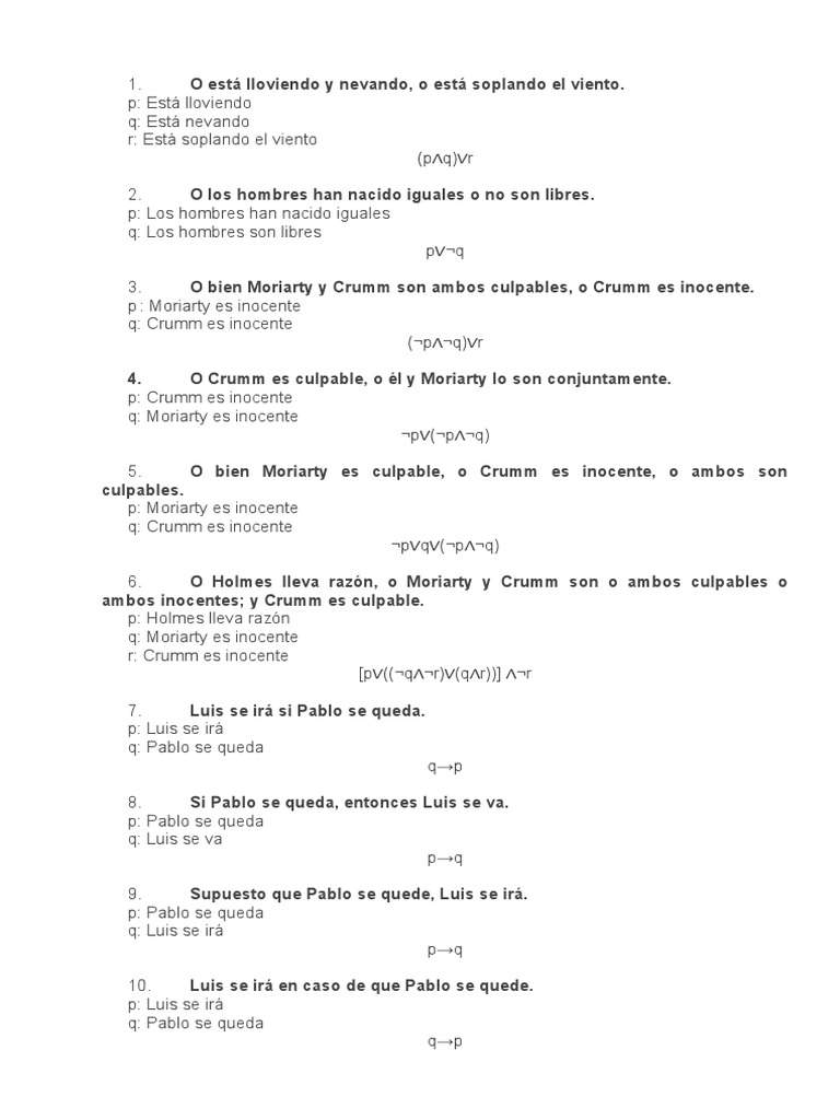 Ejercicios de Formalizacion Resueltos | PDF