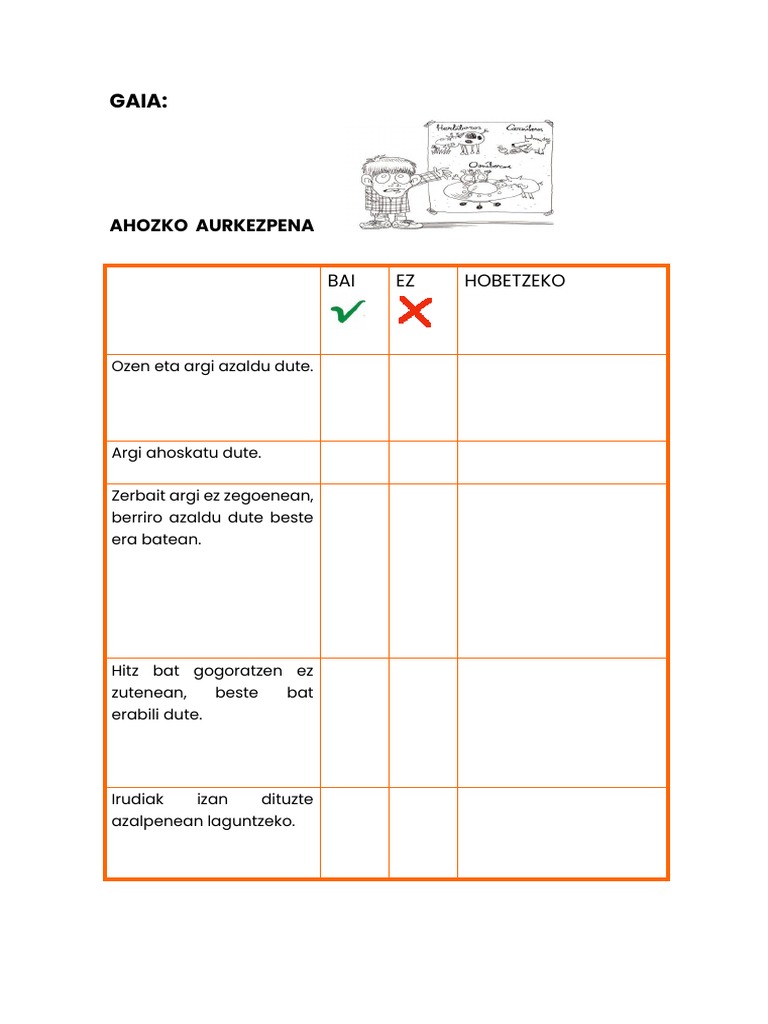 Ahozko Aurkezpena Koebaluzio Orria | PDF