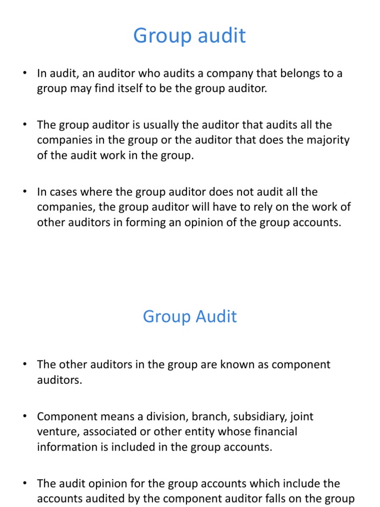 Group Audit | PDF | Financial Audit | Auditor's Report