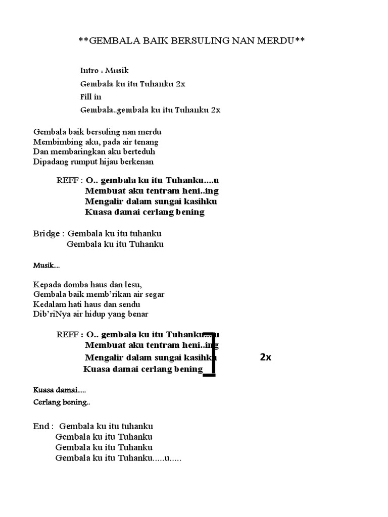 Gembala Baik Bersuling Nan Merdu | PDF | Seni | Agama & Spiritualitas