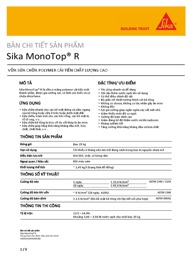 Sika Monotop R | PDF | Southeast Asia | Paris