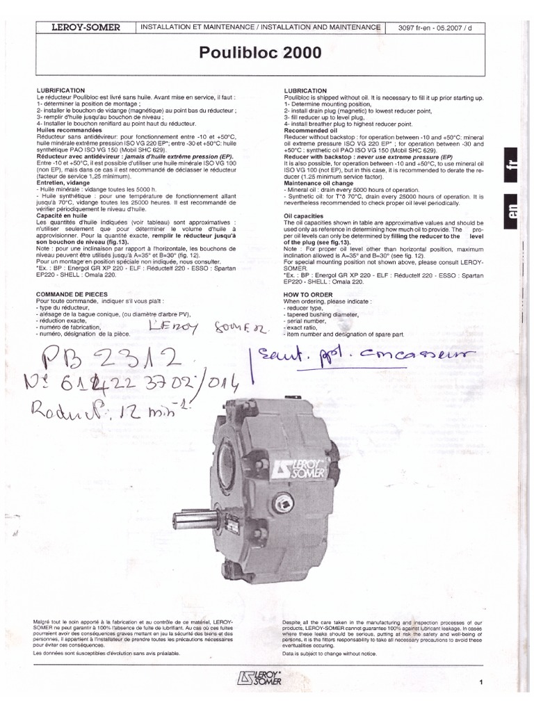 Reducteurs Leroy Somer | PDF