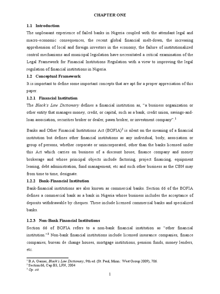 Examination of Legal Framework For The Regulation of Financial ...