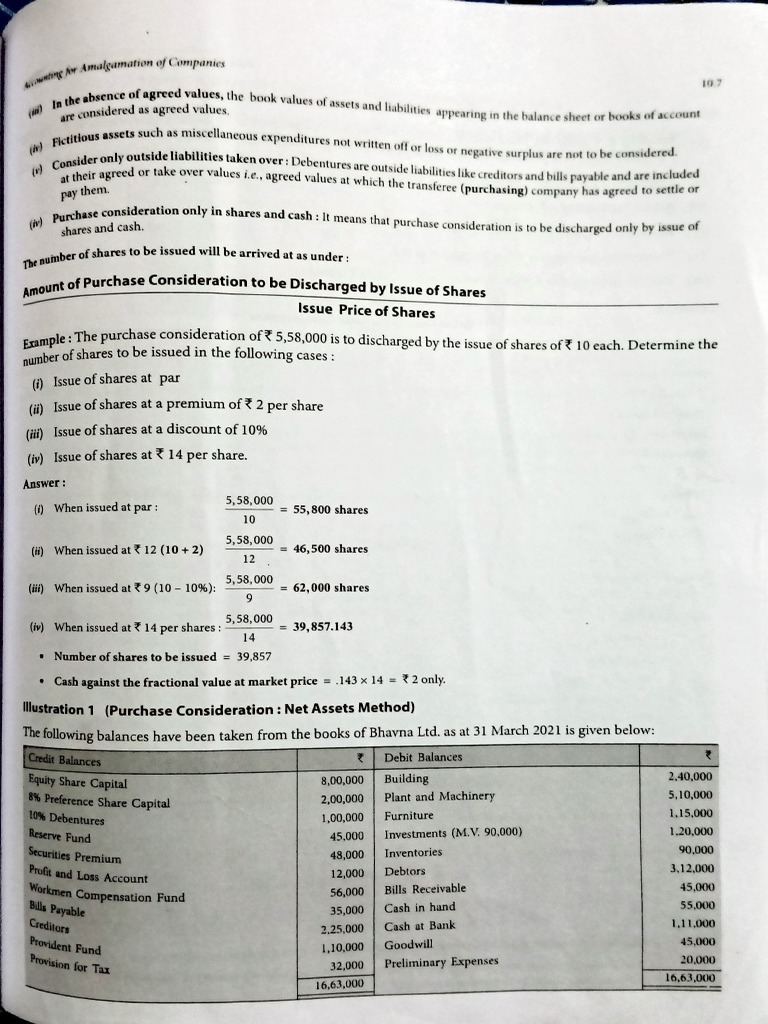 Amalgamation Illustration PDF | PDF | Book Value | Accounting Amalgamation Illustration PDF | PDF | Book Value | Accounting