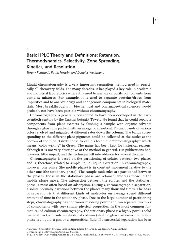 Basic HPLC Theory | PDF
