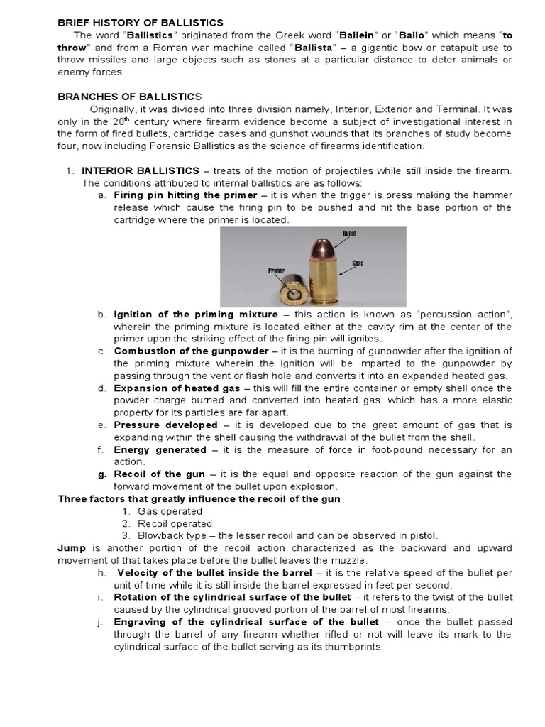 Brief History of Ballistics | PDF | Gun Barrel | Bullet