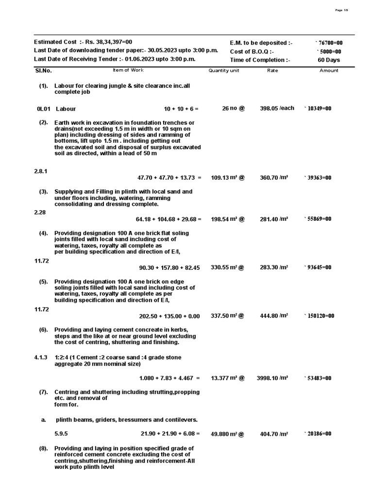 P No-Goat Shed Pig Shed Poultry Shed BOQ | PDF | Pipe (Fluid Conveyance) | Electrical Wiring