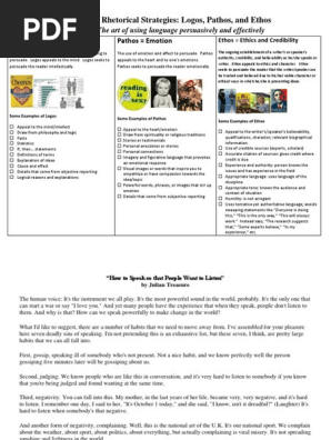 Ethos Pathos Logos Worksheet Introduction To Ethos Pathos And Logos