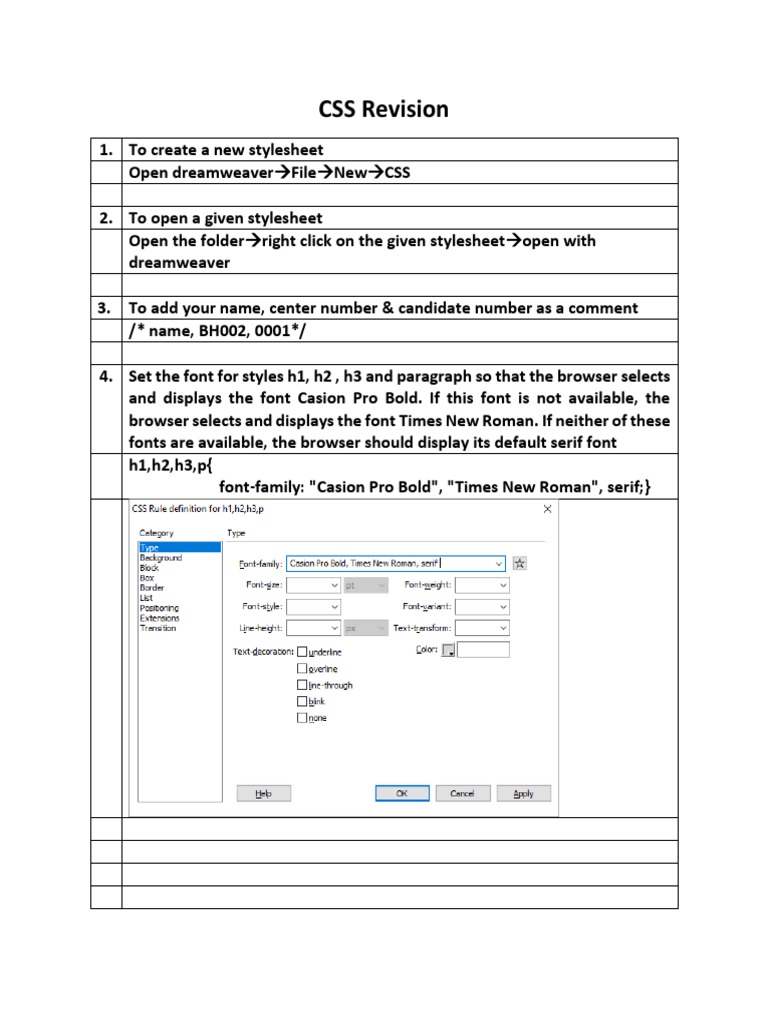 CSS Revision | PDF | Typefaces | Graphic Design