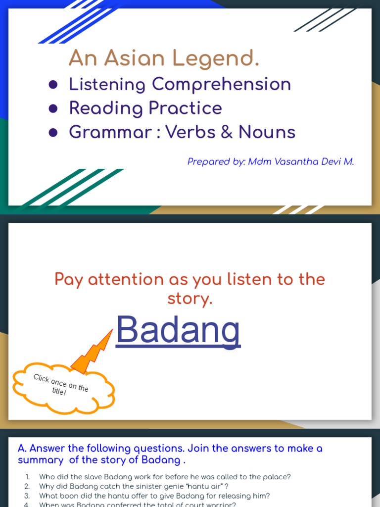 The Legend of Badang: A Strong Warrior of Singapore | PDF | Linguistic ...