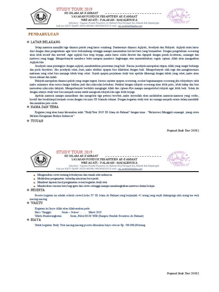 2016-2017 Proposal Study Tour | PDF