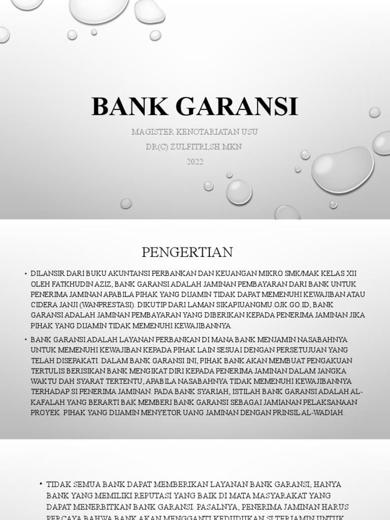 Slide Bank Garansi MKN Usu | PDF