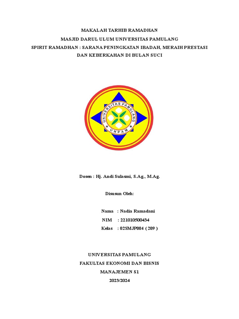 Makalah Tarhib Ramadhan Nadia PDF | PDF