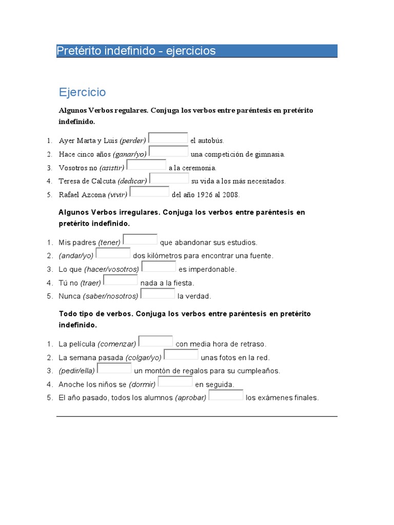 3.pretérito Indefinido-Practice Grammar | PDF